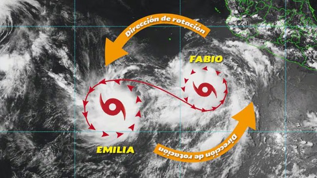 ‘Danza’ de tormentas en México: ¿Qué es el efecto Fujiwhara que ‘creó’ 4 ciclones en el Pacífico ...